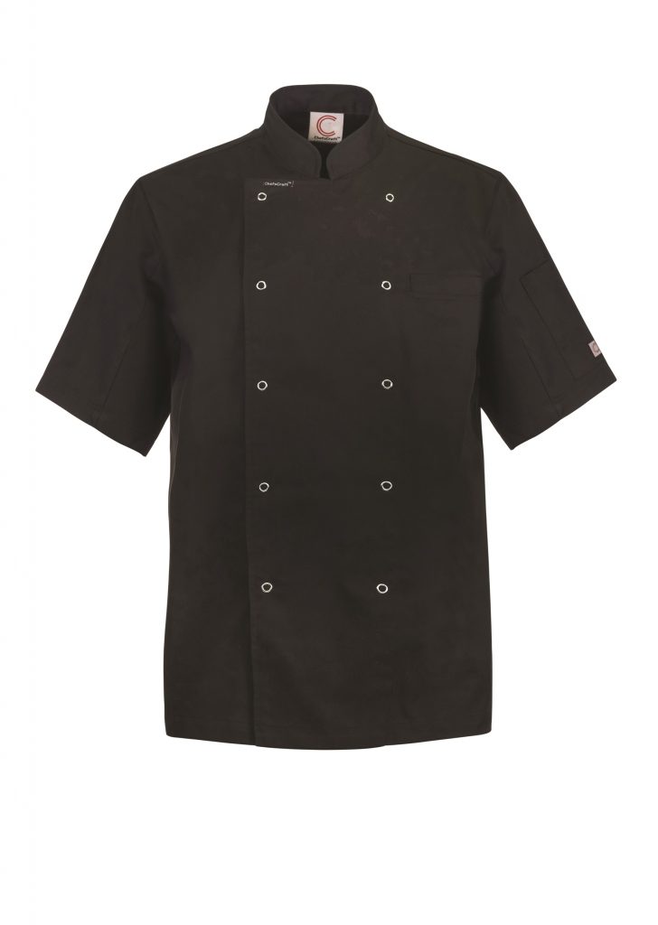 LIGHTWEIGHT EXECUTIVE SHORT SLEEVE CHEFS JACKET WITH PRESS STUDS ...
