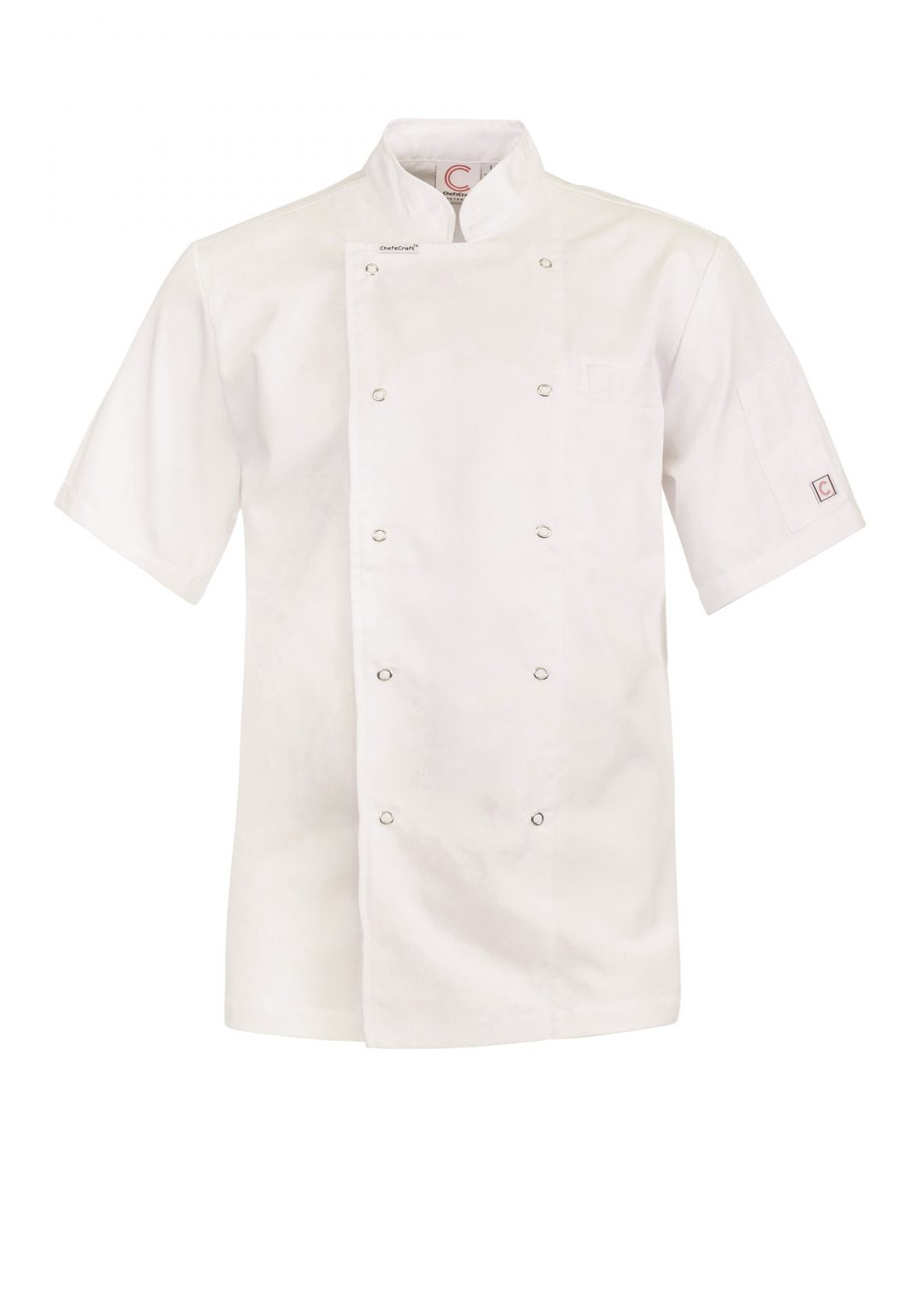 LIGHTWEIGHT EXECUTIVE SHORT SLEEVE CHEFS JACKET WITH PRESS STUDS ...